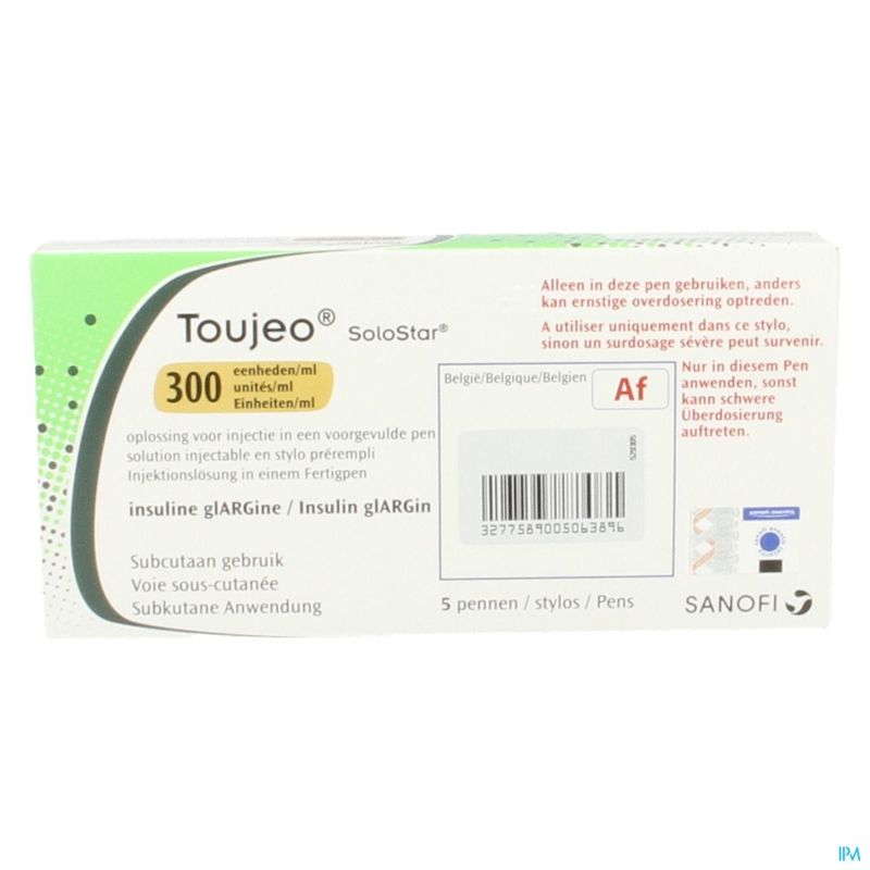 Toujeo Solostar 300u/ml Sol Inj Stylo Prerempli 5