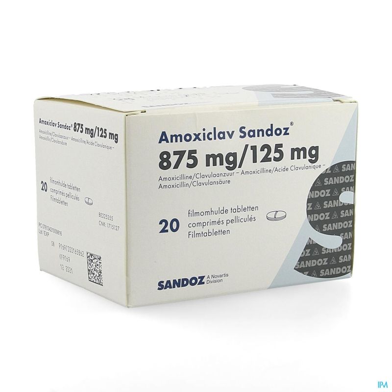 Amoxiclav Sandoz 875mg/125mg Comp 20