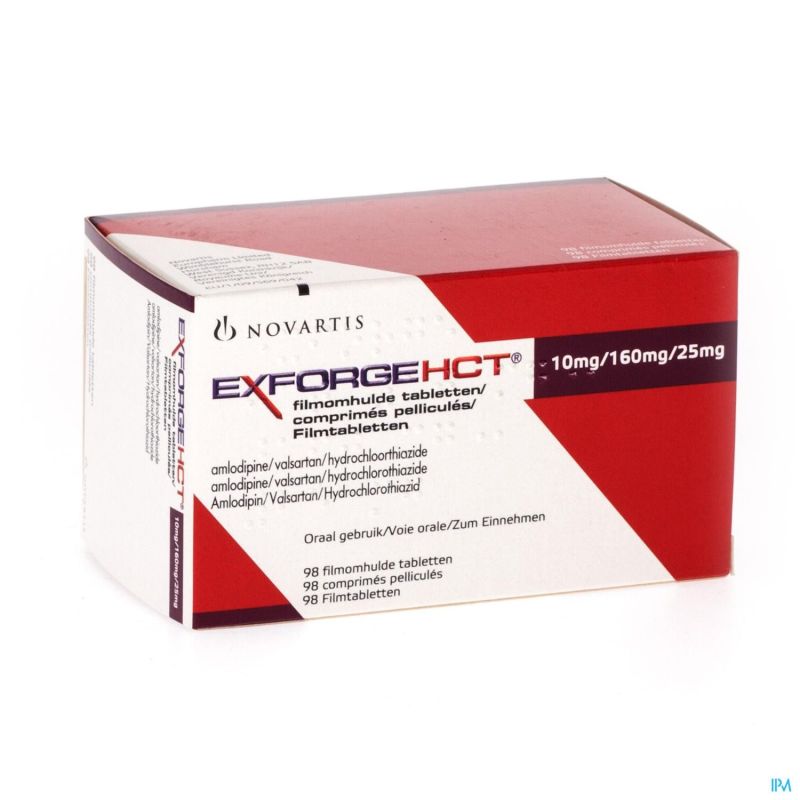 Exforge Hct 10mg/160mg/25mg Comp Pell 98