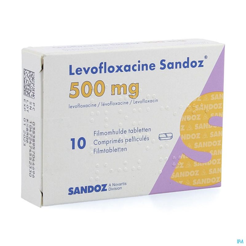 Levofloxacine Sandoz Comp Pell 10 X 500mg