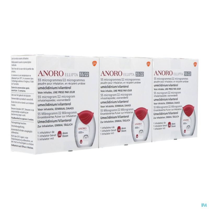 Anoro Ellipta 55/22mcg Pulv Inhal Multidose 90