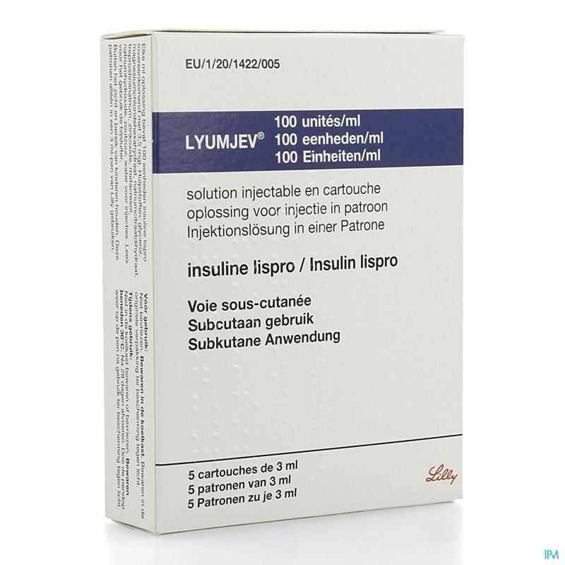 Lyumjev 100ui/ml Sol Inj Cartouche 5x3ml