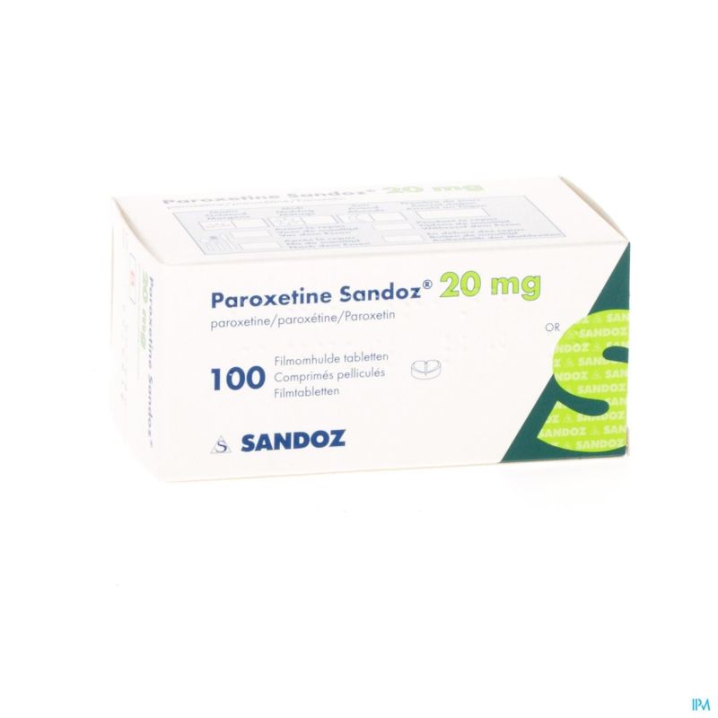 Paroxetine 20mg Sandoz Comp Pell 100 X 20mg