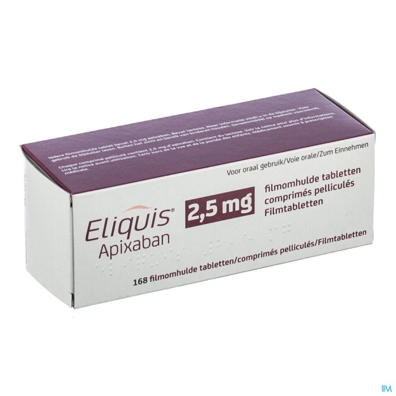 Eliquis 2,5mg Comp Pell 168 X 2,5mg