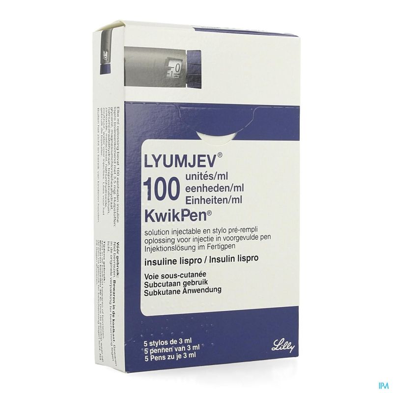Lyumjev 100ui/ml Kwikpen Sol Inj Stylo Prer. 5x3ml