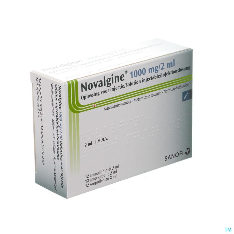 Novalgine Im/iv 1000mg/2ml Amp. 12