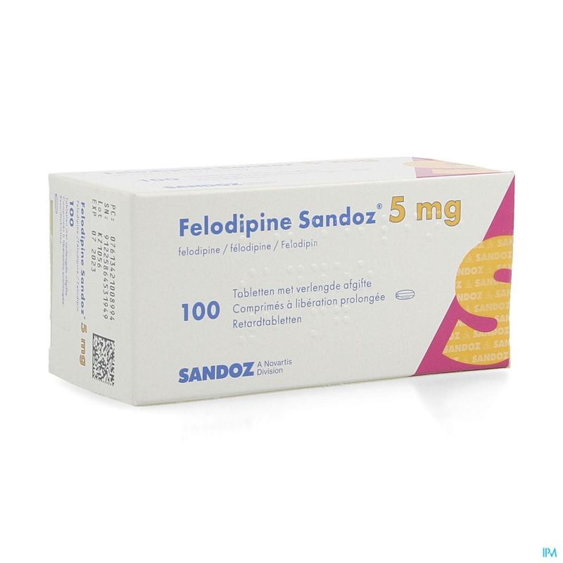 Felodipine Sandoz Comp Retard 100 X 5mg