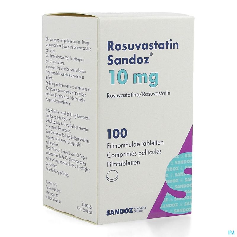 Rosuvastatin Sandoz 10mg Comp Pell 100 Hdpe