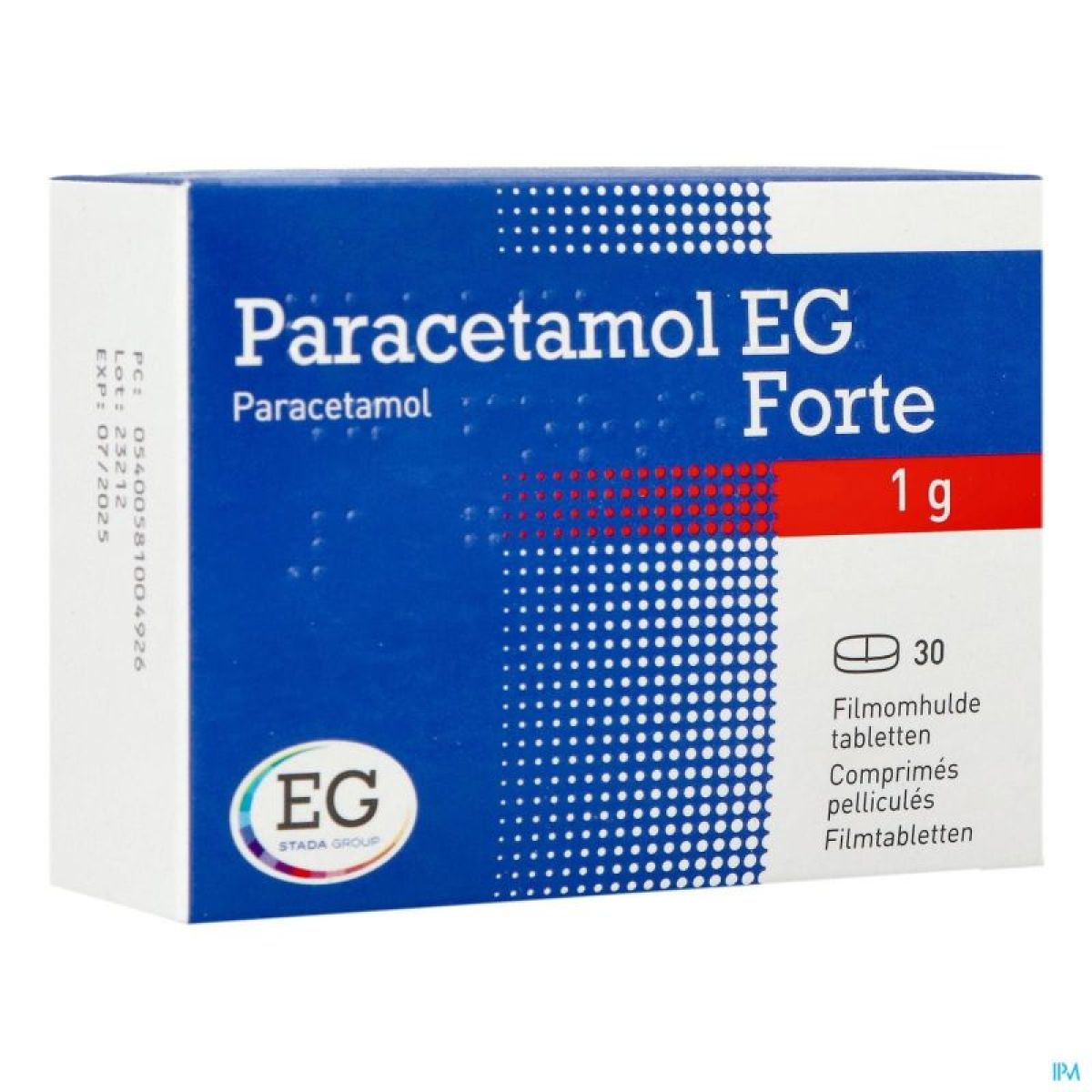 Paracetamol EG 1000 Mg Comp Pell 30