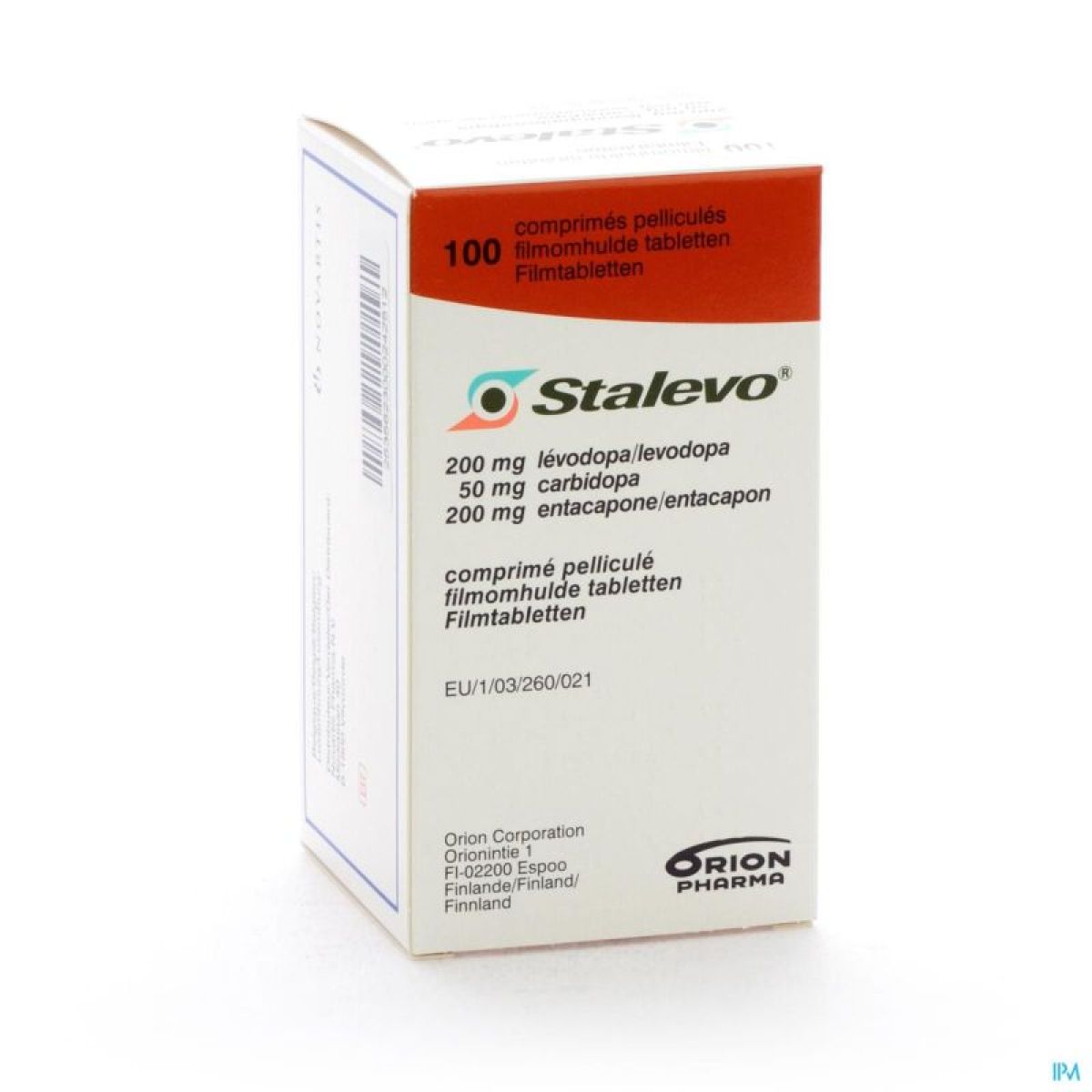 Stalevo 200mg/50,0mg/200mg Comp Pell 100 Flacon