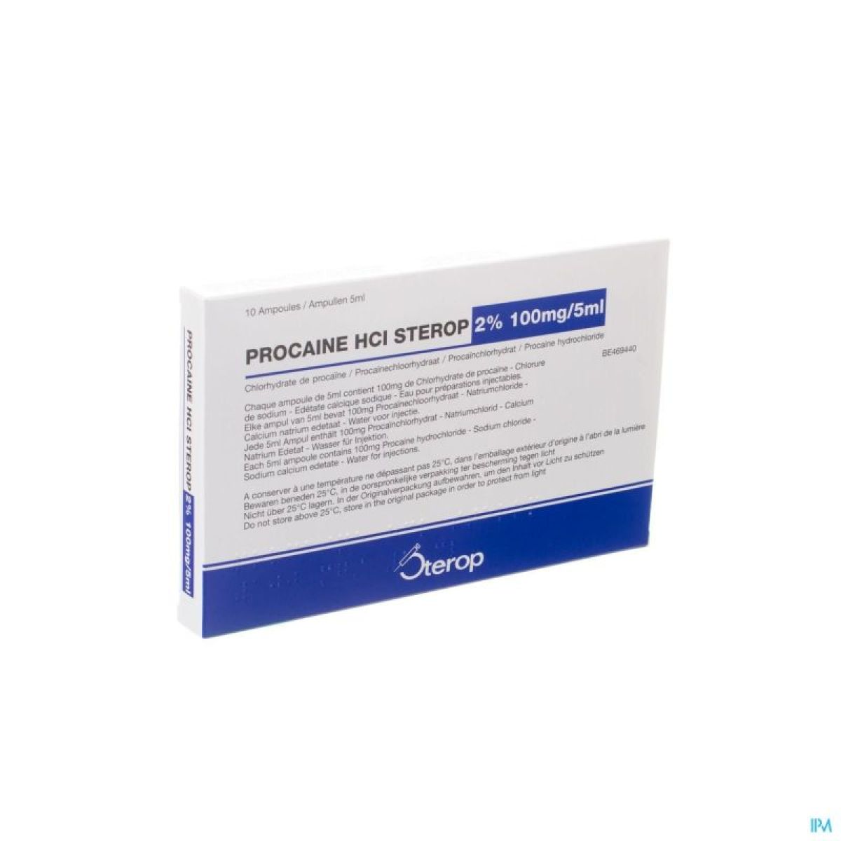 Procaine Hcl Sterop 2% Amp 10 X 100mg/ 5ml