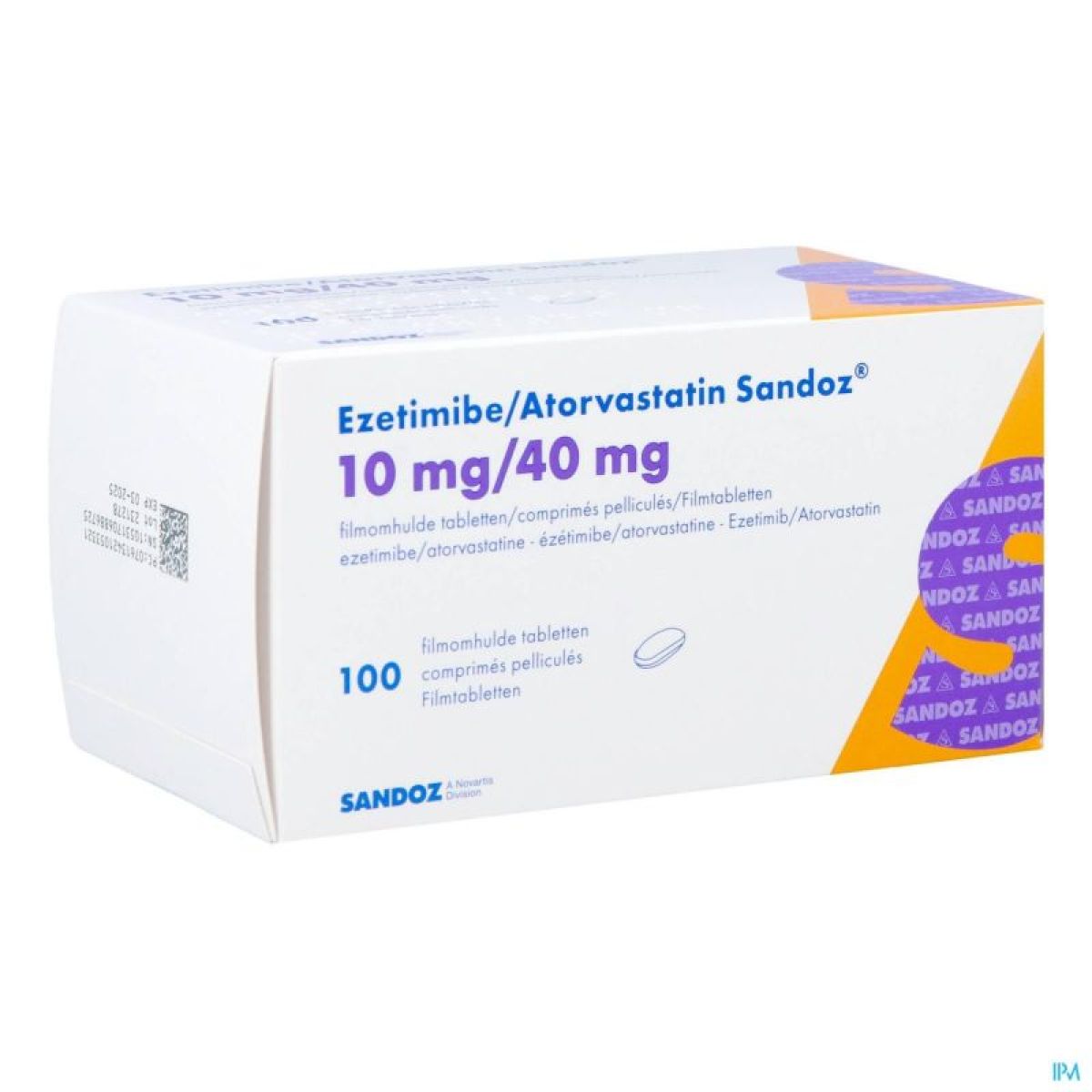 Ezetimibe Atorvastatin Sandoz 10/40mg Comp Pell100