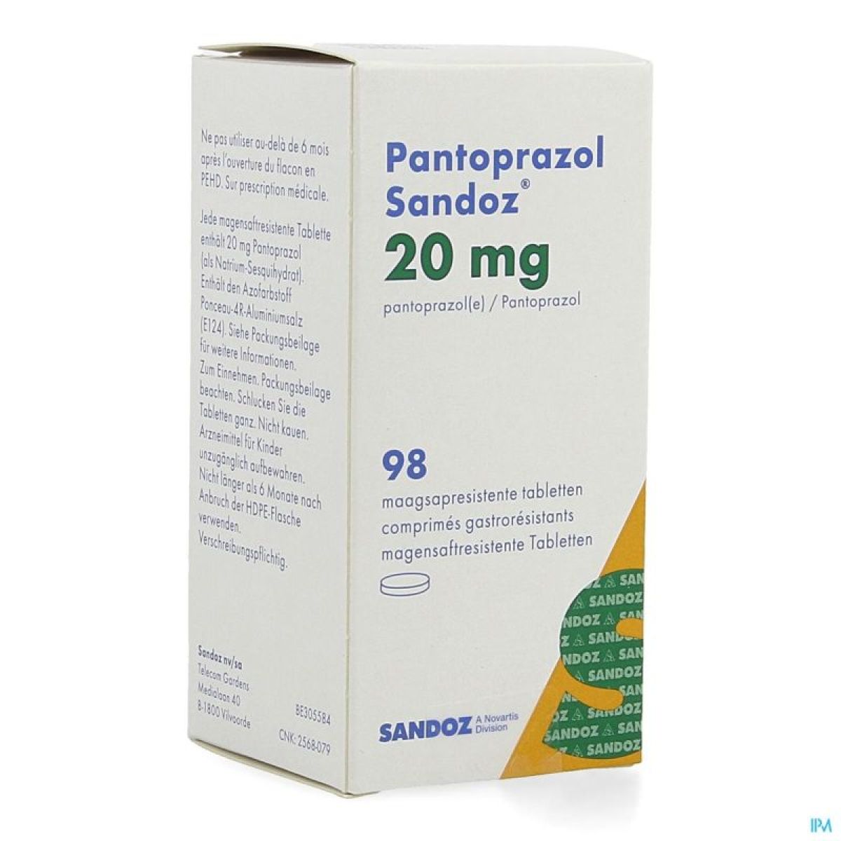 Pantoprazol 20mg Sandoz Gastro Resist.comp 98 Hdpe