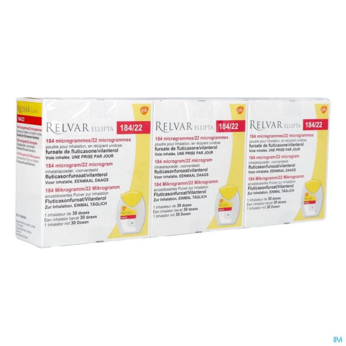 Relvar Ellipta 184/22mcg Pdr Inhal. 3x30 Doses